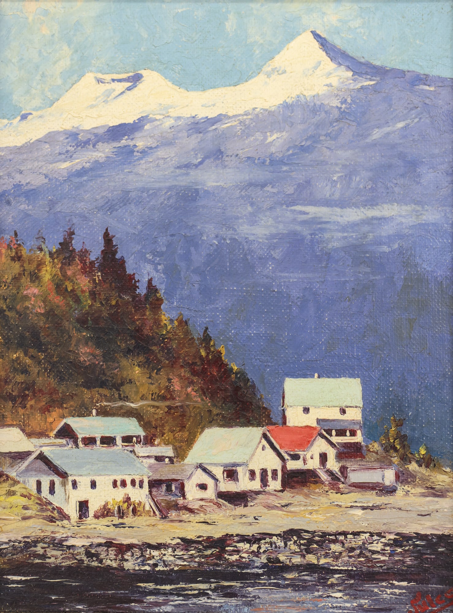 Jules Dahlager "houses Of Ketchikan Creek" 1946 Oil On Board - Jul 31 ...