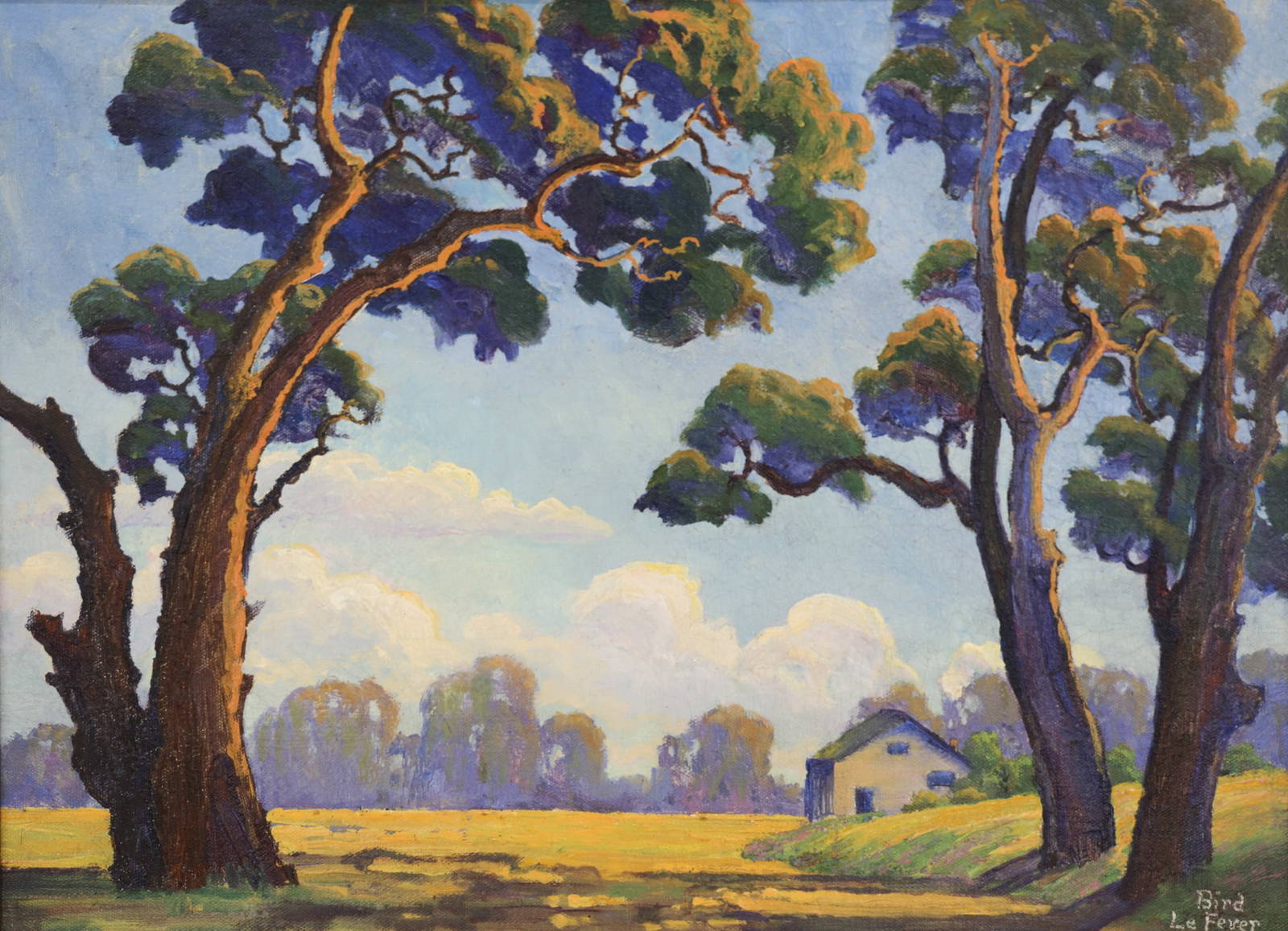 Bird Lefever "summer Cottage" Oil On Board Auction