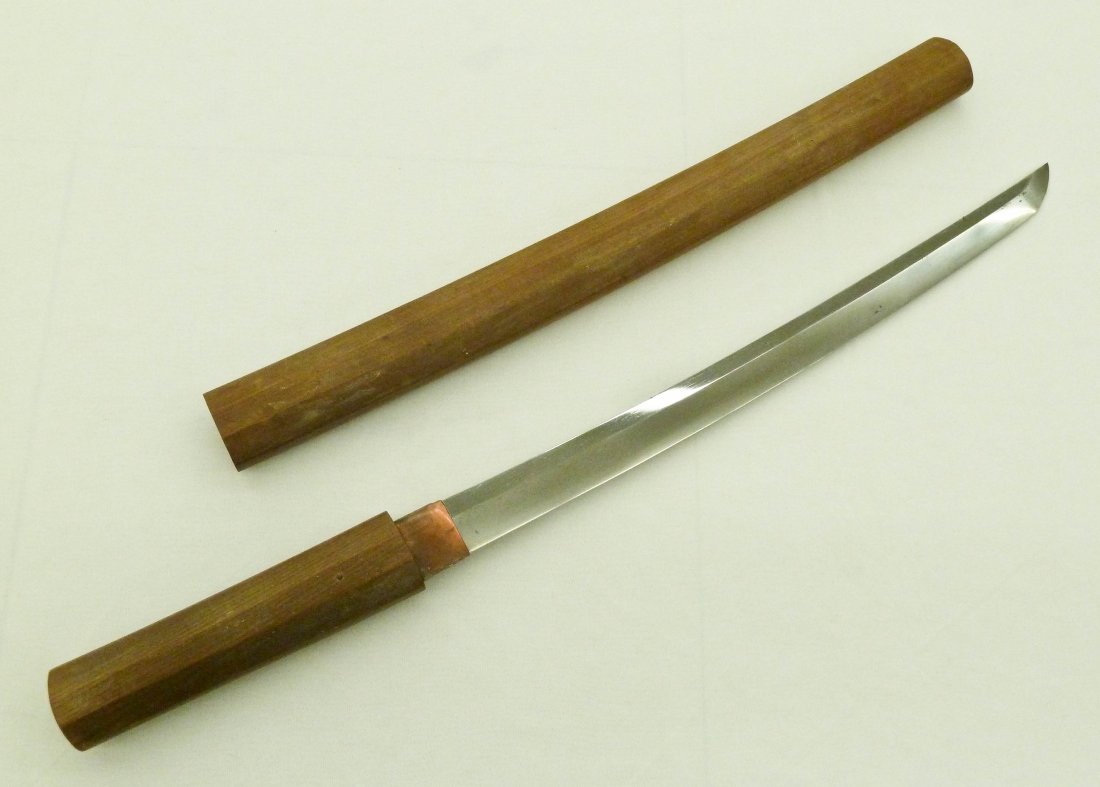 WWII Japanese Wakizashi Shoto Short Sword with Wood Sca