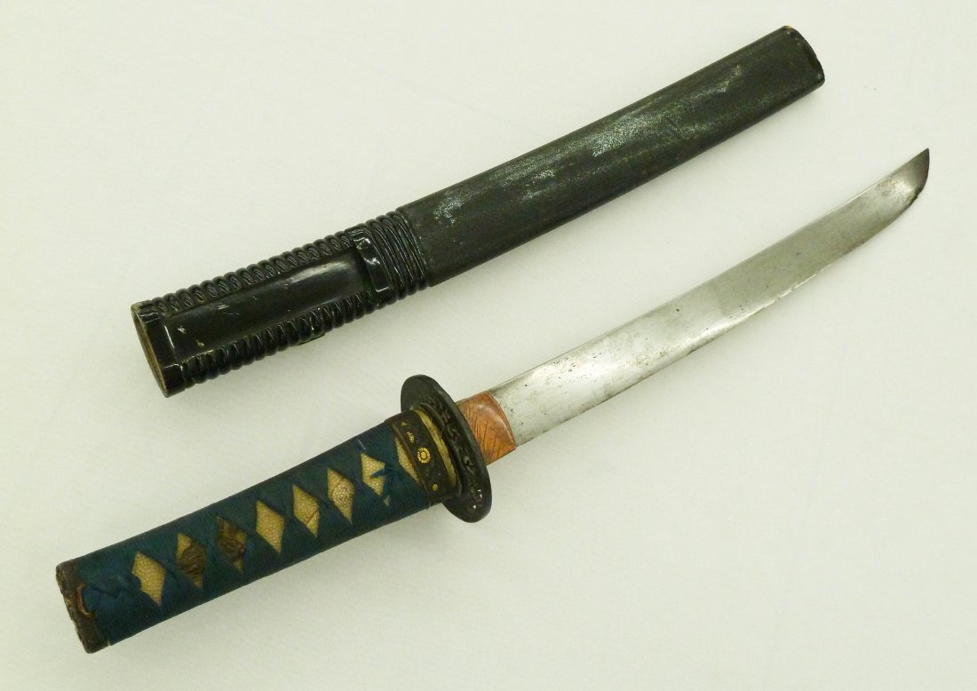 Antique Japanese Tanto Sword or Dagger with Lacquered S
