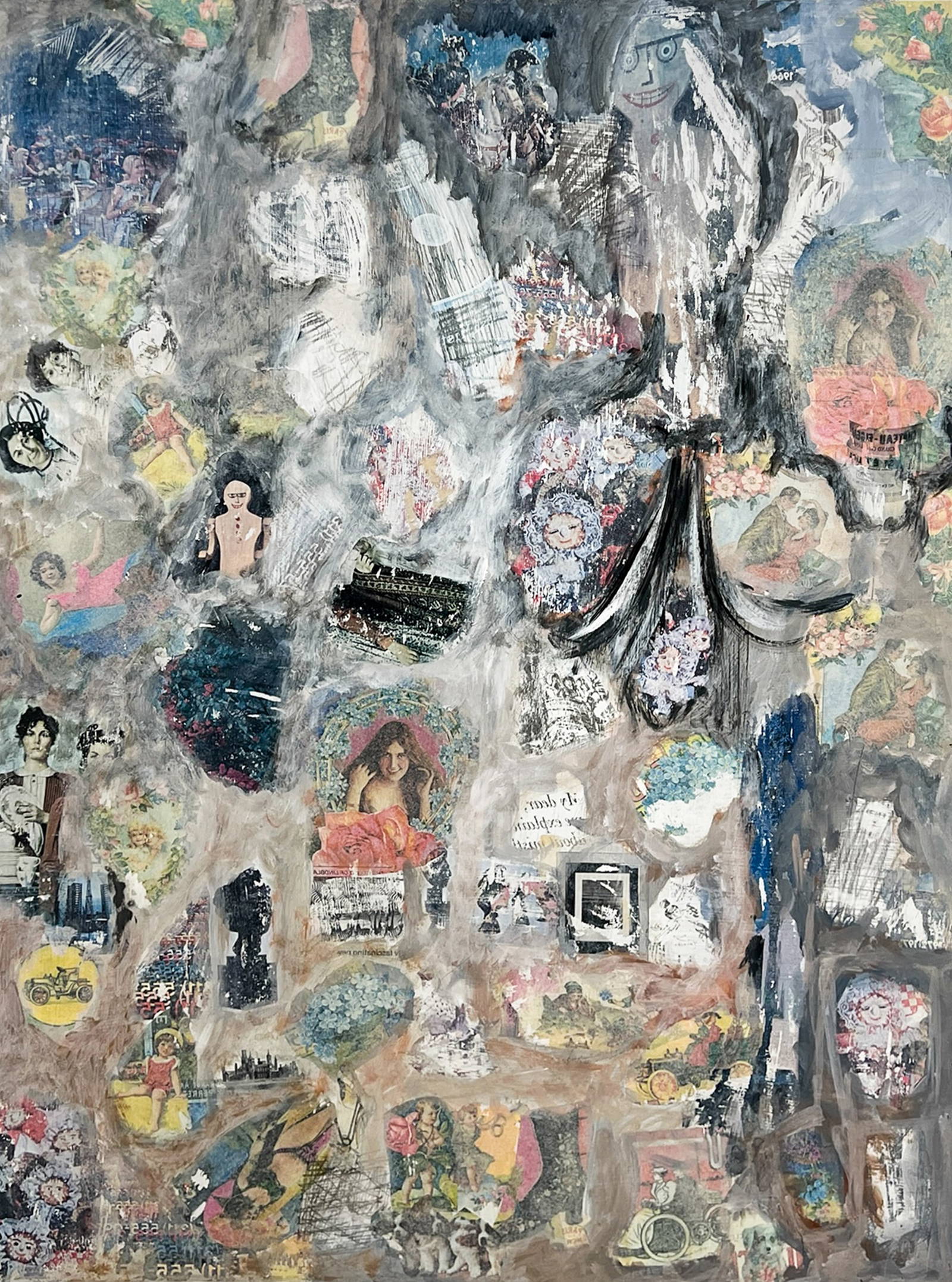 Tom Kennedy Mixed Media Collage On Board Auction