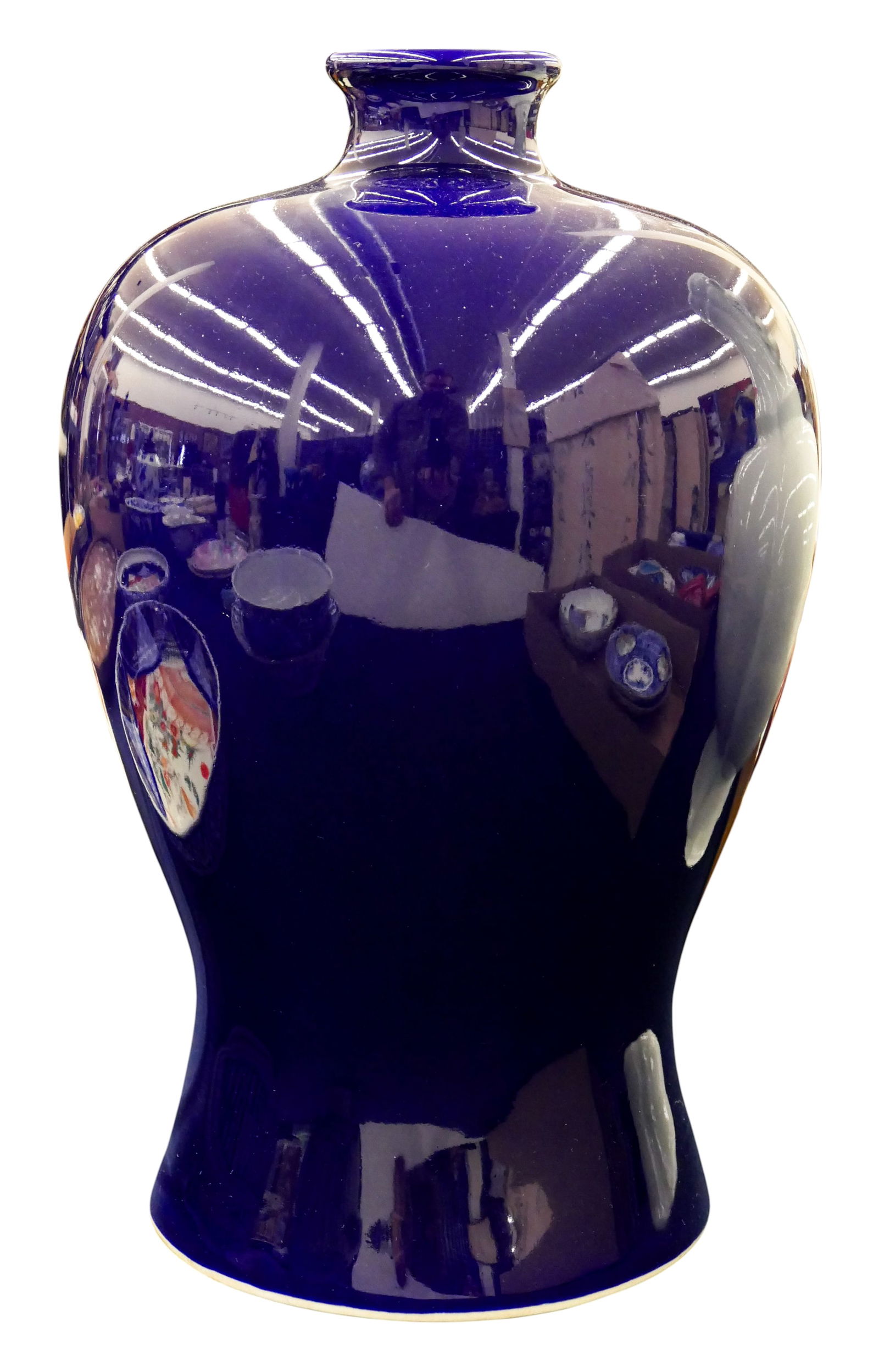 Chinese Blue Monochrome Large Meiping Vase Auction