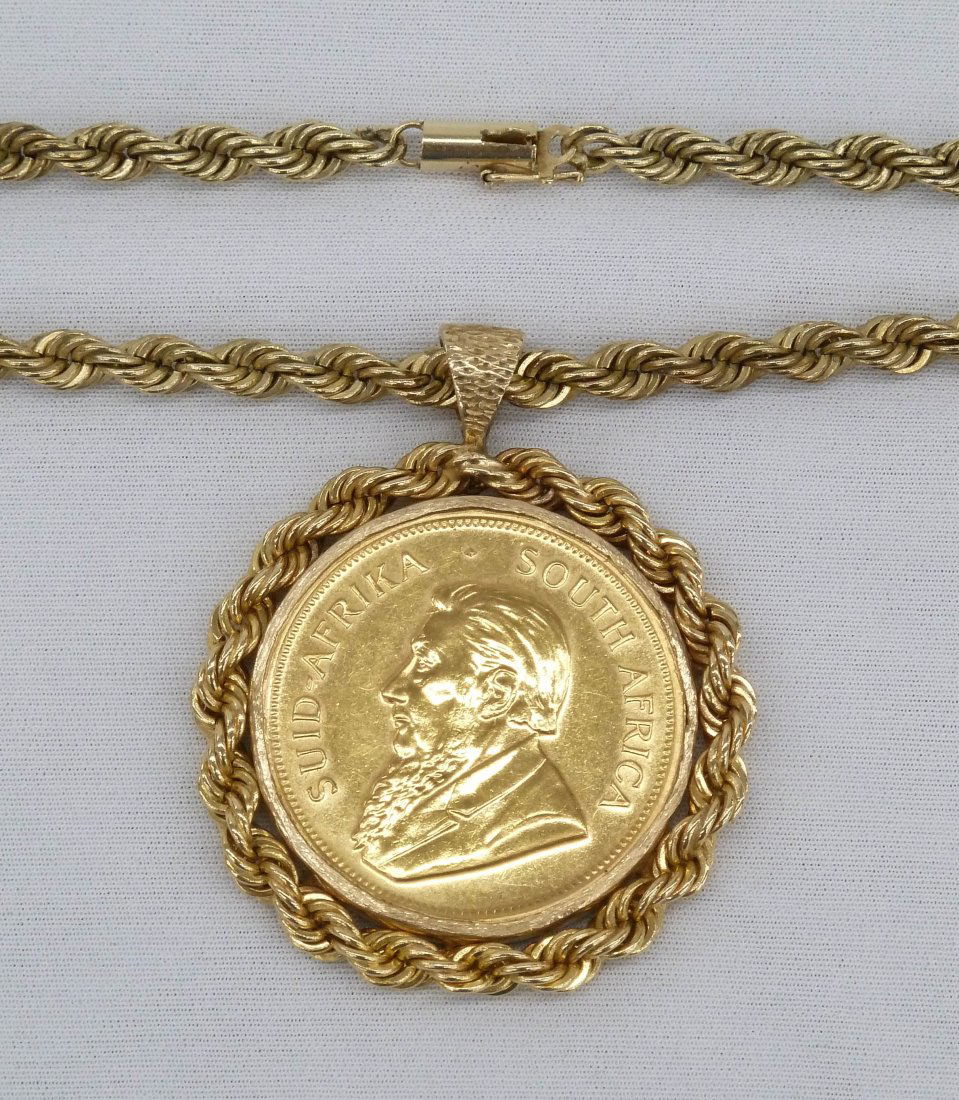 1978 South African Krugerrand Gold Coin Pendant : Lot 0060