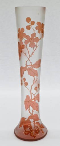 Signed Kolomon Moser Karlsbad Pink Cameo Glass Floral