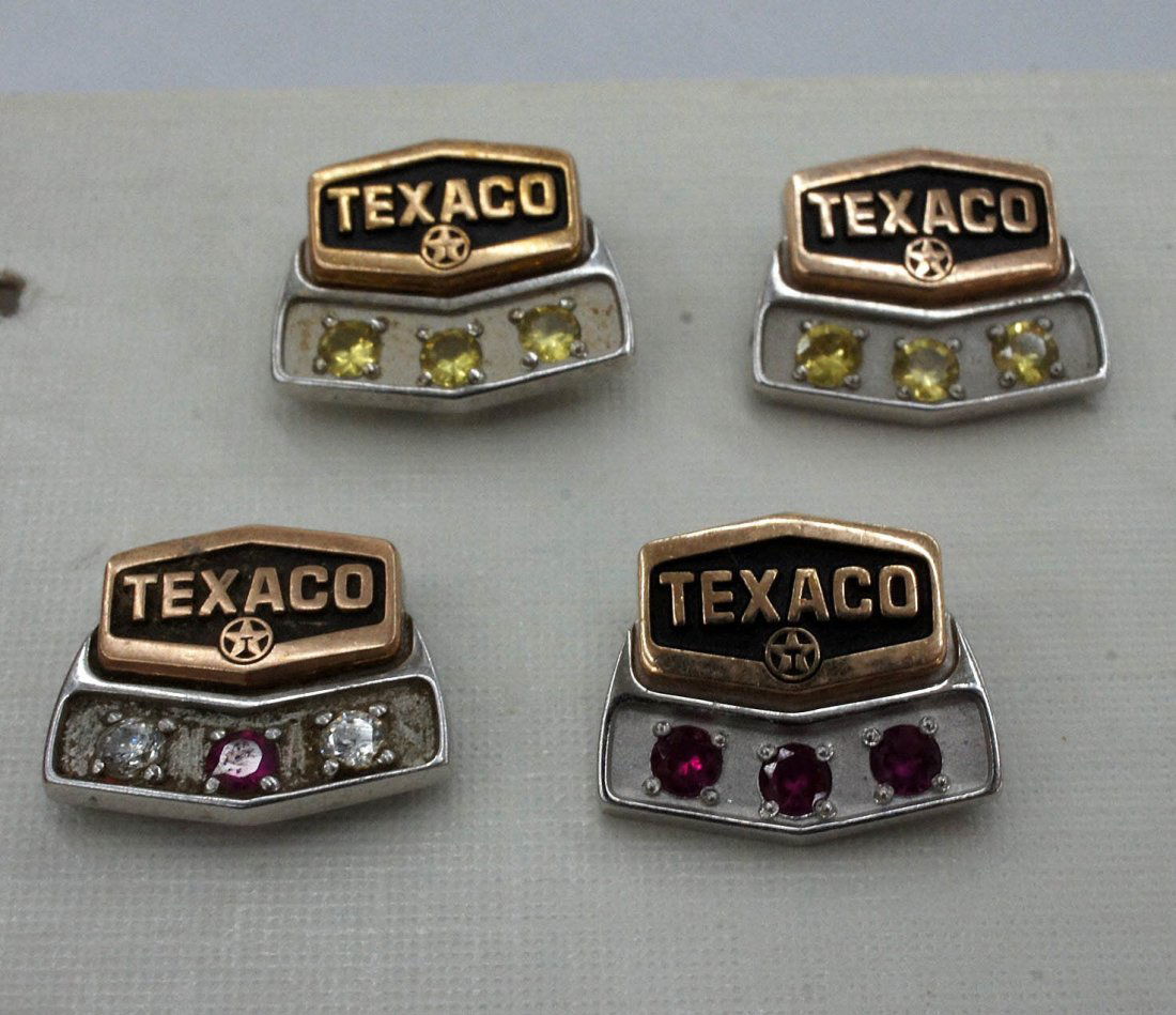 (9) Vintage Texaco 10k Service Pins and Tie Clips with