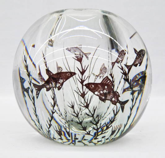 Edvard Hald For Orrefors ''graal'' Fish Aquarium Art