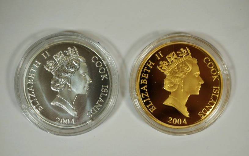 2004 Cook Islands Ronald Reagan Gold And Silver Coin