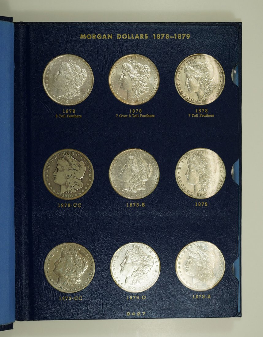 Complete Set 1878-1886 Morgan Silver Dollars in Whitman
