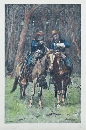 After Frederick Remington ''cheyenne Scouts'' Color