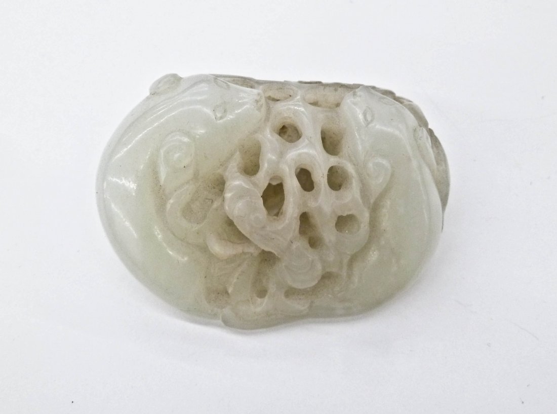 Old Chinese White Jade Rat Carving 2''x1.5''. Mutton