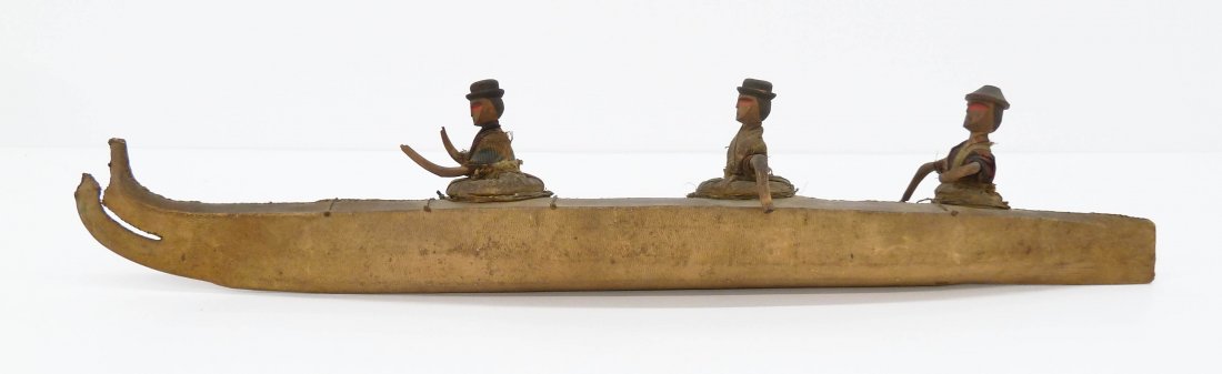 Antique Eskimo Seal Skin Baidarka Kayak Model