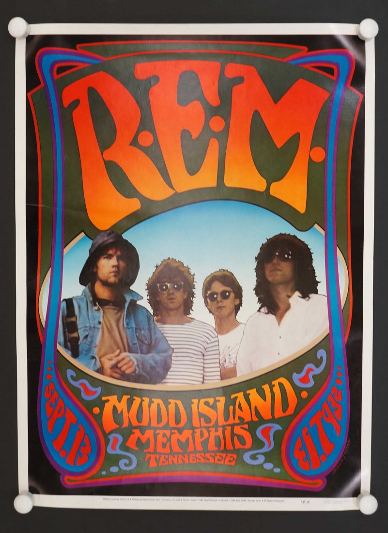REM Poster Memphis 1986 Rick Griffin/Ramndy Tuten,