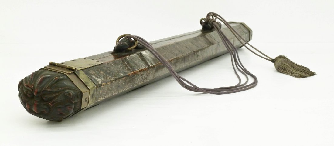 A Rare Korean Shagreen Arrow Quiver 40''x4''. This