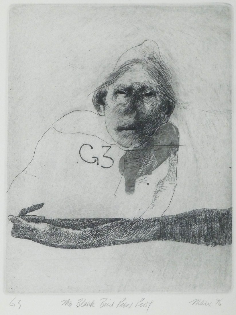 Robert Marx (b.1925 American) Two Etchings: ''The Black