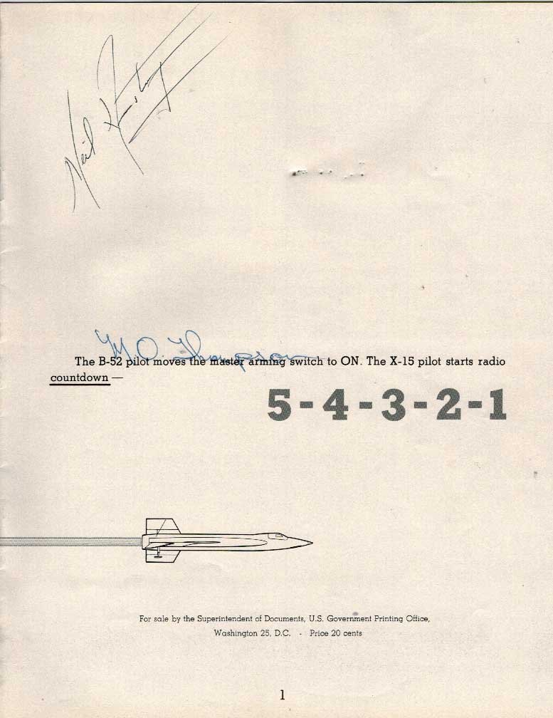 Neil Armstrong and Milton O. Thompson Signed X-15