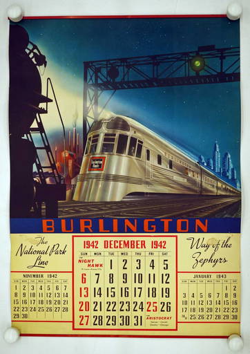 Burlington Route, Group Of Six Railroad Calendars.