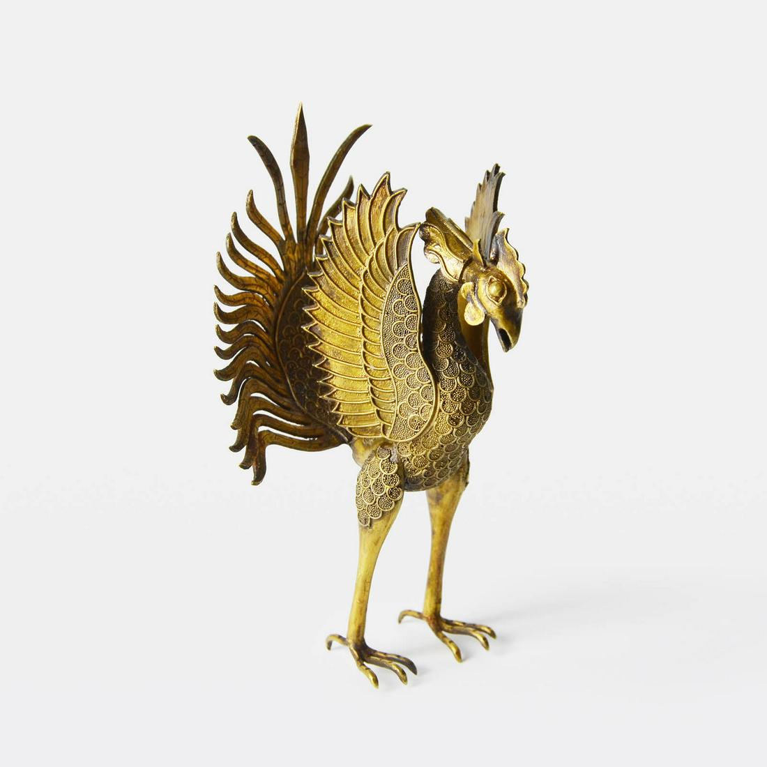 Tang Dynasty, Parcel Gilt Silver Phoenix
