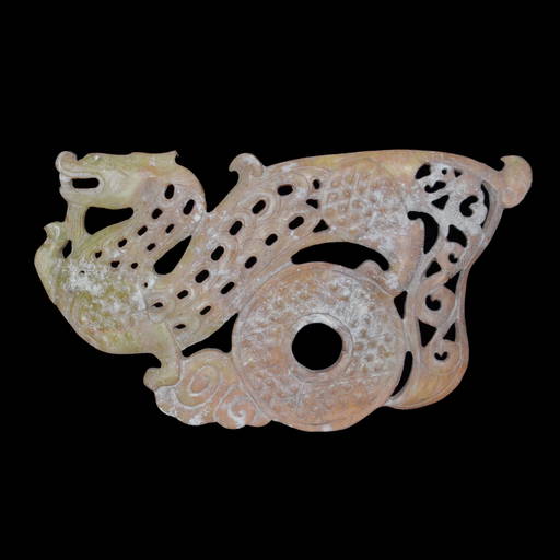 Western Zhou Dynasty, An Exceptionally Large And Rare Jade Dragon Bi, Disc