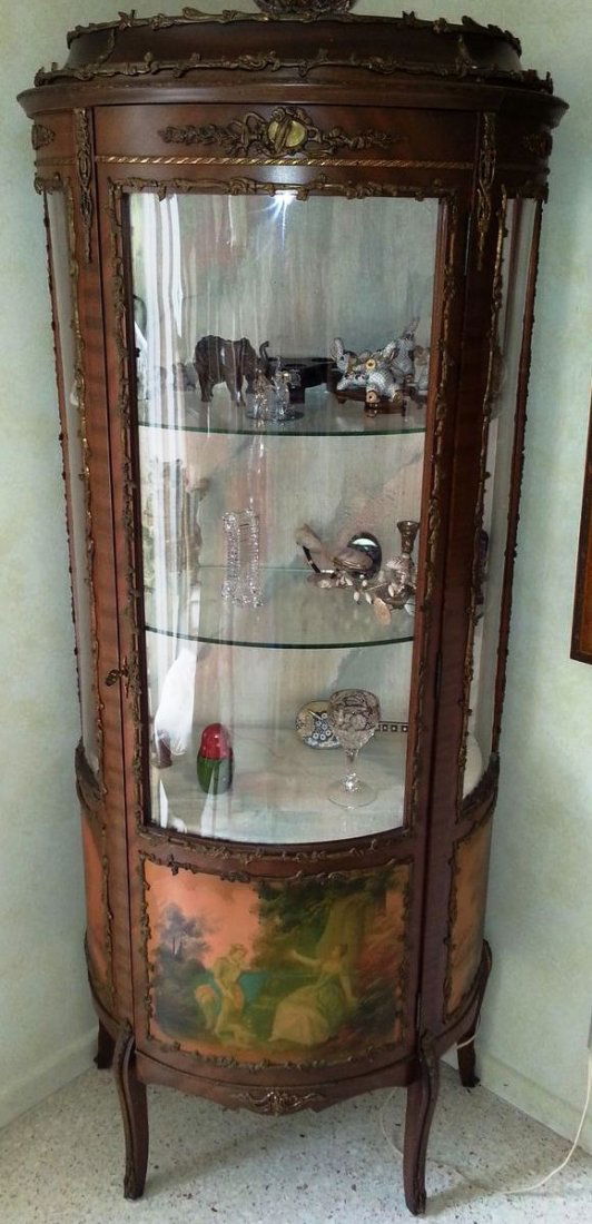 Hand Painted Half Moon China Cabinet