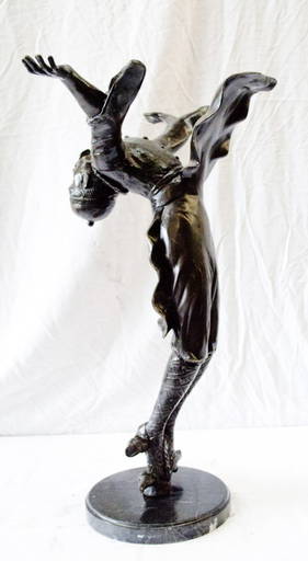 Oriental Acrobat Bronze Statue 25"tall