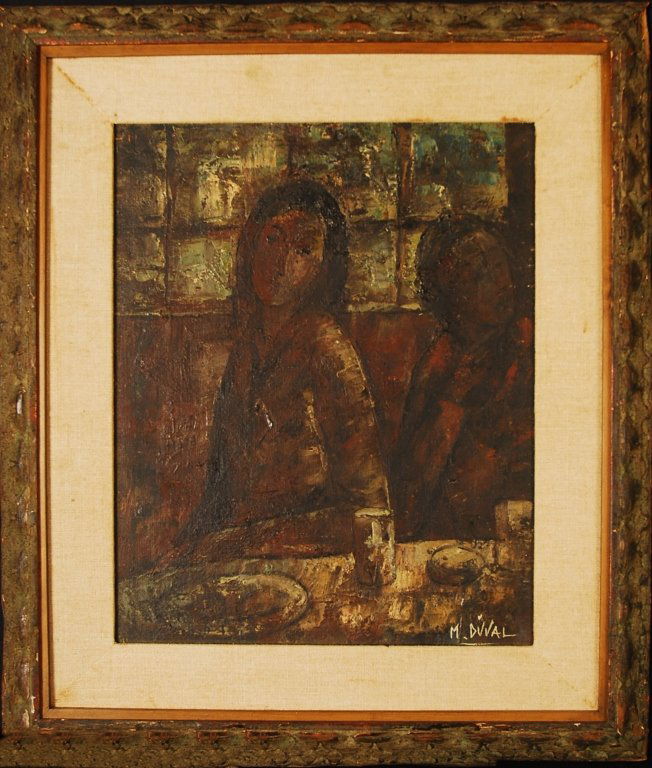 Original Painting by M.Duval, titled Lady at Table