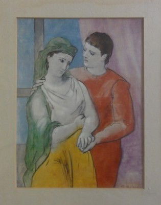 88: PABLO PICASSO THE LOVERS VINTAGE PRINT SIGNED AND D