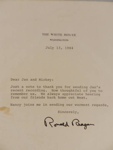 Ronald Reagan Hand Signed Typed Letter