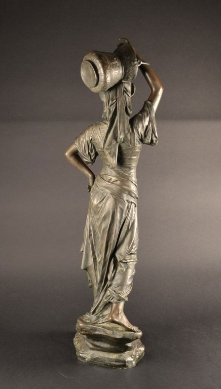 Fine Bronze Figure - Water Bearer signed E Drouot Fine