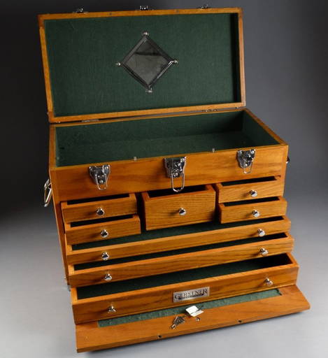 Oak & Chrome Tool Box Size : 20" X 13 1/2" X 10"