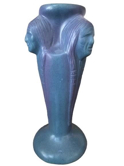 Van Briggle Pottery "indian Head" Vase Circa 1920