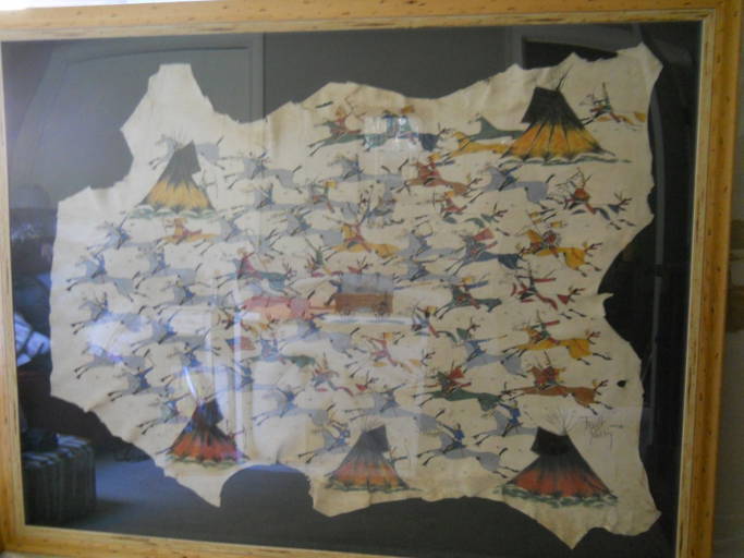 Deer Hide Painting By Frank Shortey