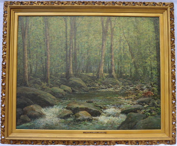 Derrick, William R. "stalking" Oil On Board