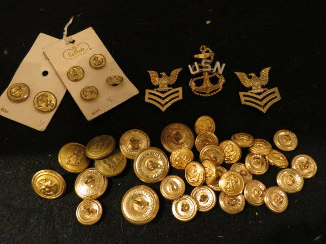 Usn, Us Navy Ranking Pins & Buttons Lot