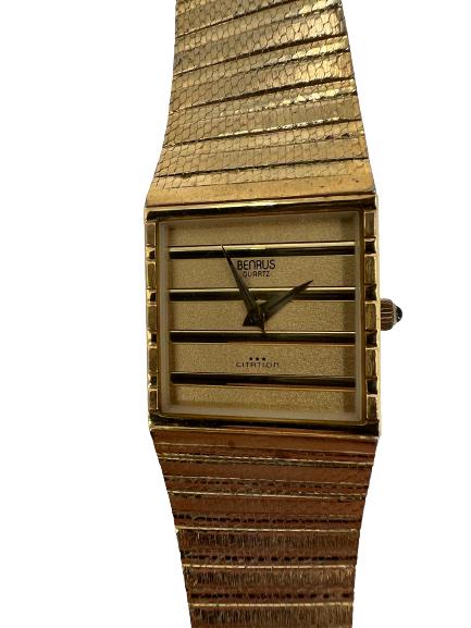 Vintage Benrus Quartz Citation Gold Plated Watch Auction