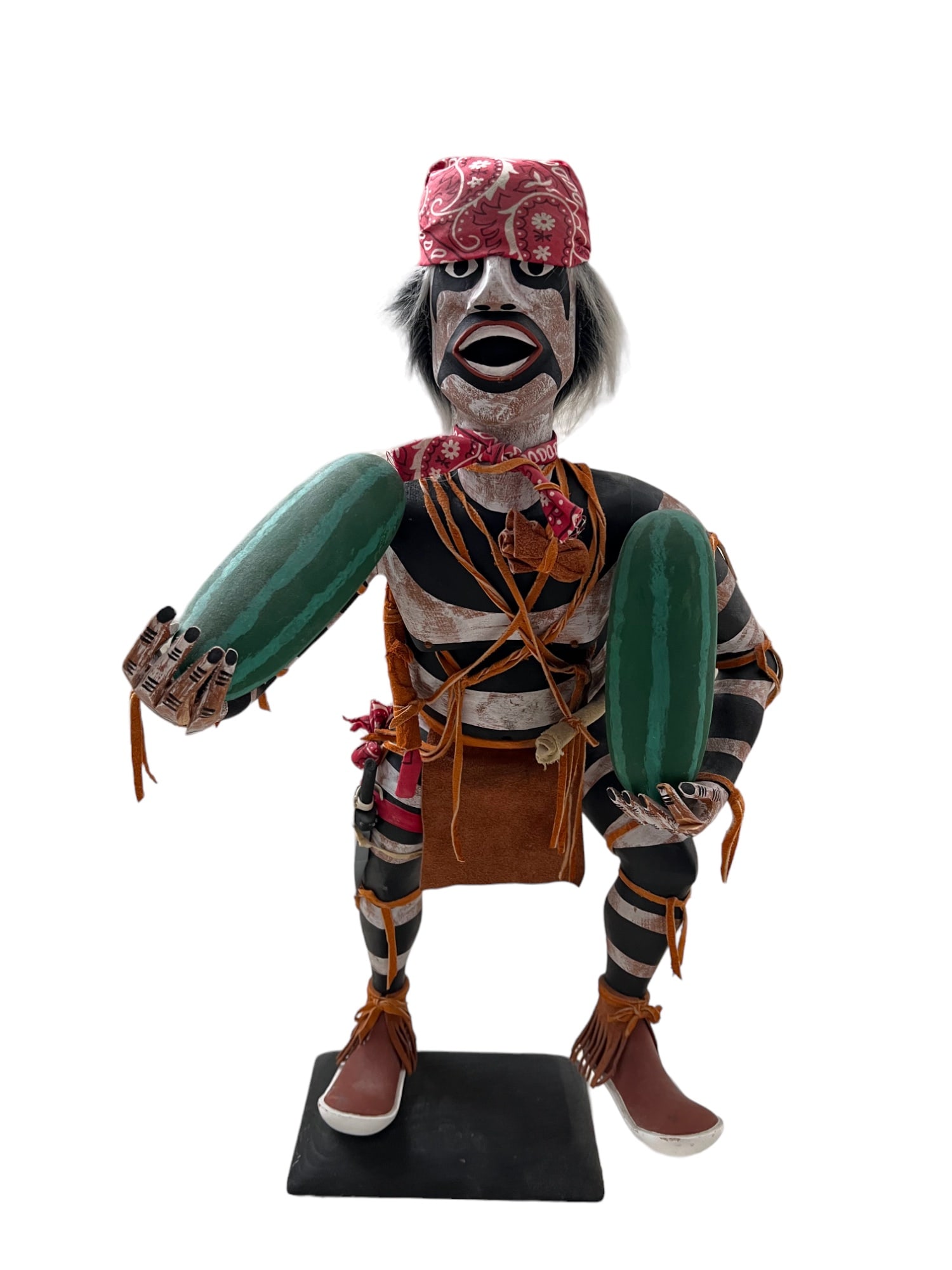 P. S. Foster Native American Hopi Tewa Clown Kachina - Wood Signed Auction