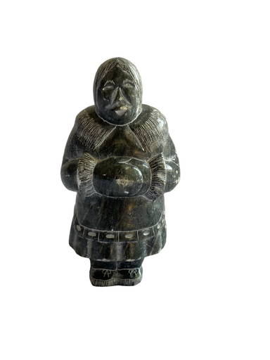Thomas Ekak Hand Carved Soapstone Figural Inuit Eskimo Sculpture