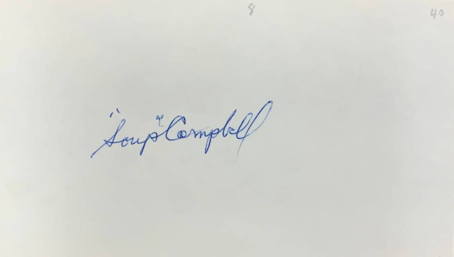 Mlb Player Clarence "soup" Campbell Original Signature Cut Psa