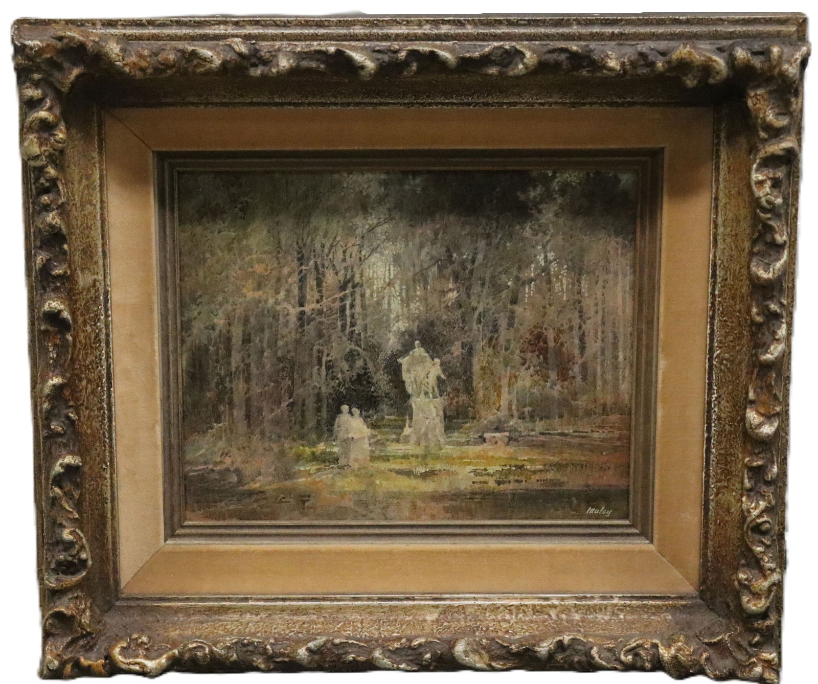 Alan Maley - Forest W/ Statue - Oil Painting Auction