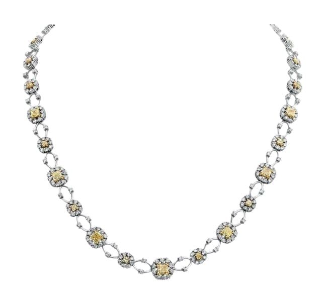 Jb Diamonds 12.16ctw Diamond Love Necklace In 18k Two-tone Gold Auction