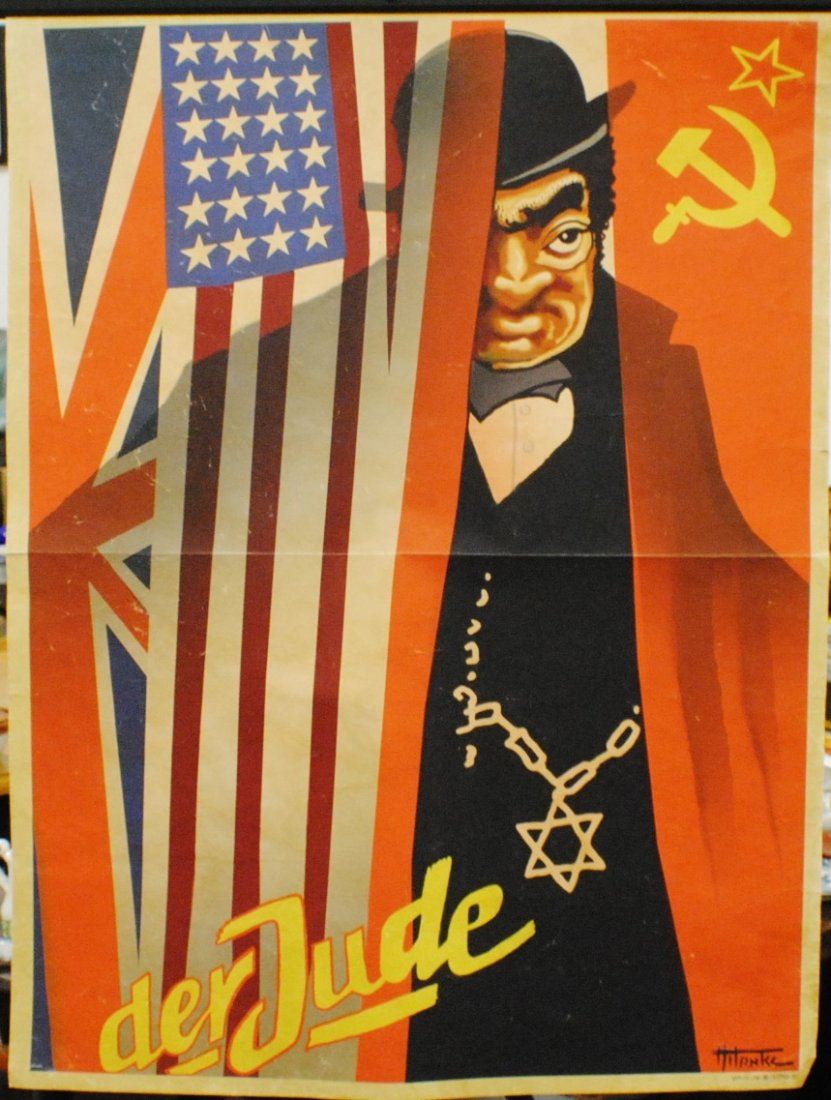 WWII German Nazi anti-Semitic poster