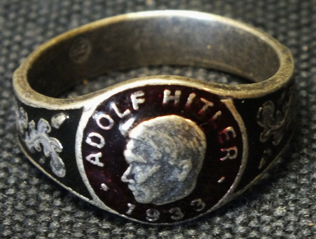 German Nazi Adolf Hitler Nsdap Silver Ring