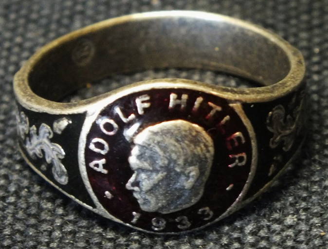 German Nazi Adolf Hitler Nsdap Silver Ring