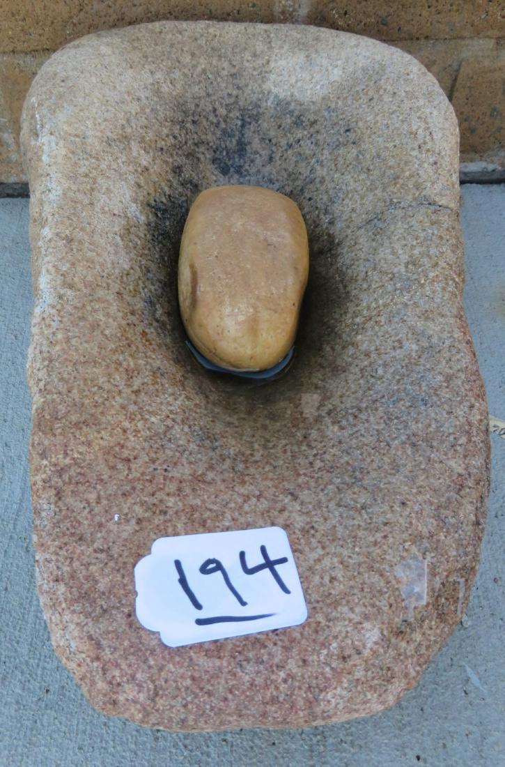 A Mayan Jaguar-Form Stone Metate w/ Mano