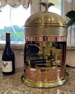 Antique Style Brass And Copper Espresso Machine