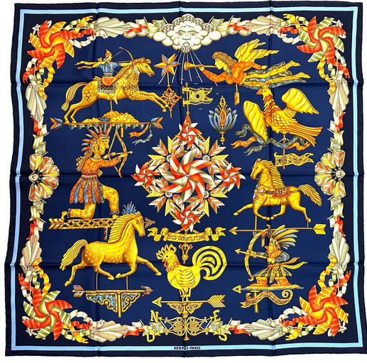 Hermes Silk Scarf, Les Girouettes