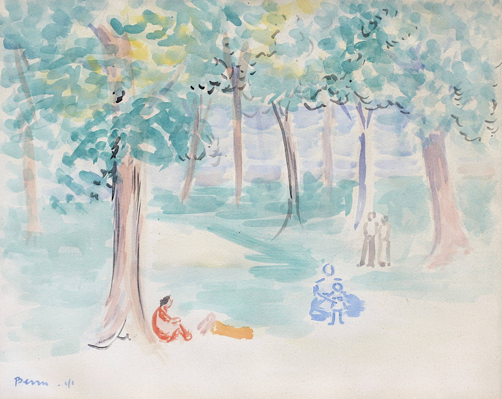 Ben (rosenberg) Benn, (russian/american, 1884-1983) Watercolor Auction