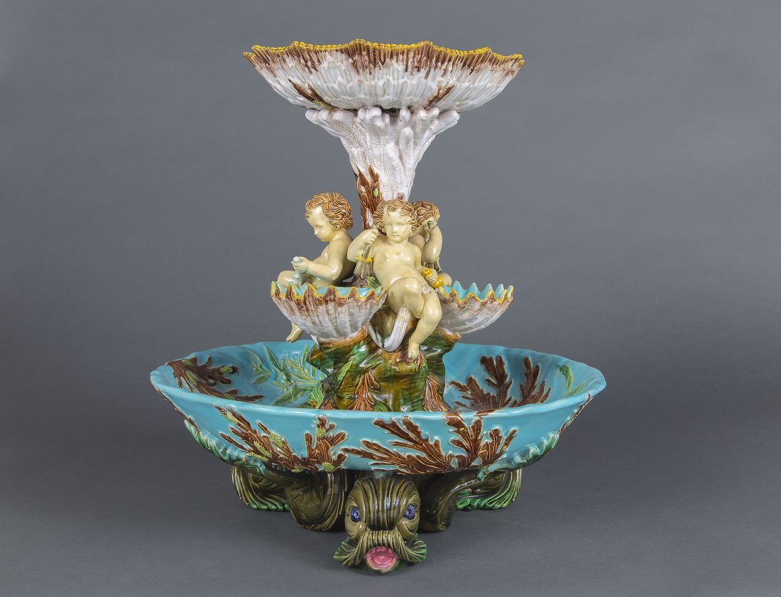 GEORGE JONES MAJOLICA MYTHOLOGICAL CENTERPIECE c.1875