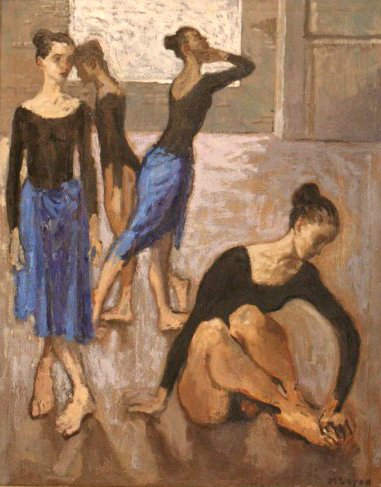 MOSES SOYER, (AMER. 1899-1974), STUDIO DANCERS,