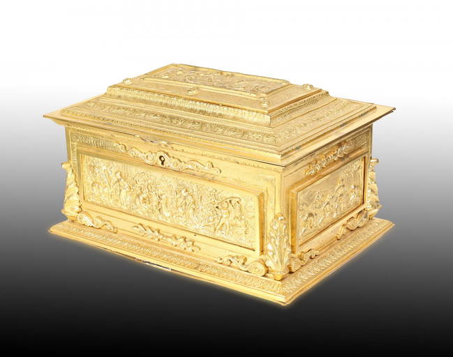 A Fine French Gilt Bronze Chest , 19th Century