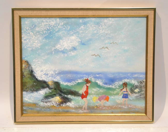 Jean Lucey , Enameled On Copper Painting Of